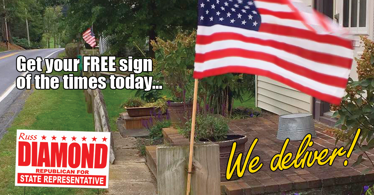 FREE Russ Diamond Yard Signs